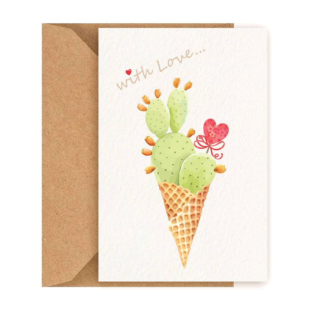 Succulents Greeting Card | Save The Dates Card with Kraft Envelope ...