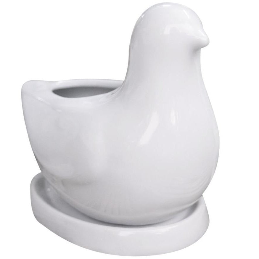 Pigeon Pot | White Ceramic Pot for Succulents with Drainage Hole ...
